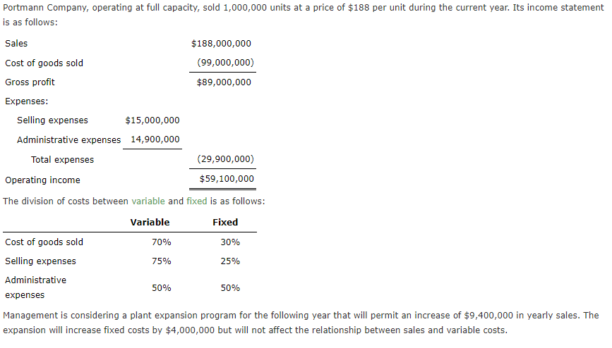 Solved Portmann Company, operating at full capacity, sold | Chegg.com