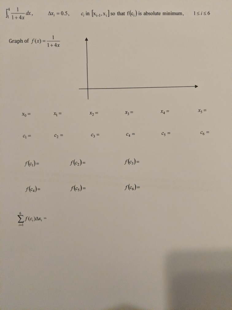 Solved s dx, Ax; = 0.5, cin [x:-,x;]so that f(c) is absolute | Chegg.com