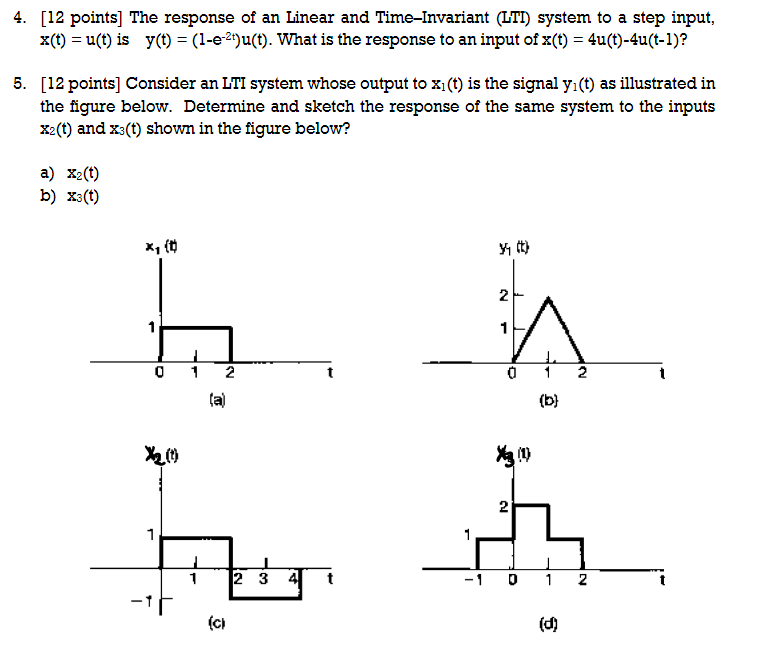 Solved The response of an Linear and Time–Invariant (LTI) | Chegg.com