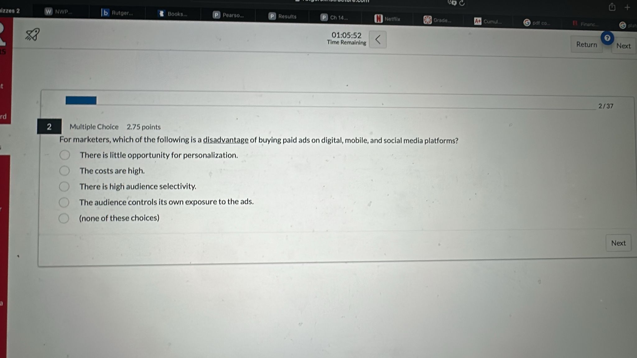 Solved 2 ﻿Multiple Choice 2.75 ﻿pointsFor marketers, which | Chegg.com
