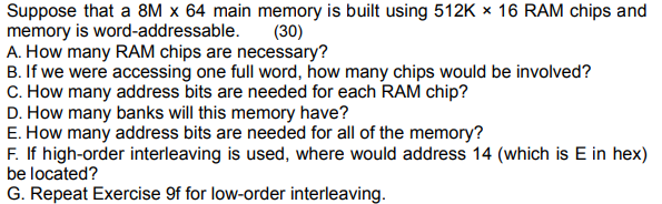 Solved Suppose that a 8M x 64 main memory is built using | Chegg.com