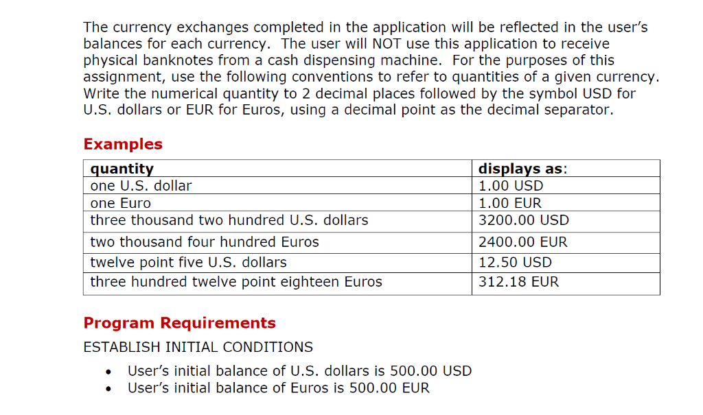 Solved Currency Exchange is essential for doing business | Chegg.com