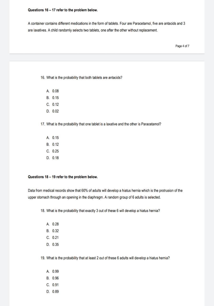Solved Questions 16-17 refer to the problem below. A | Chegg.com