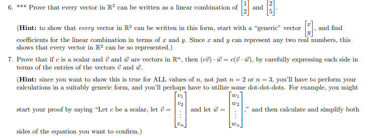Solved 2 6. *** Prove that every vector in R2 can be written | Chegg.com