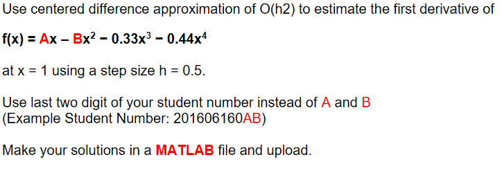 Solved Use Centered Difference Approximation Of Oh2 To 