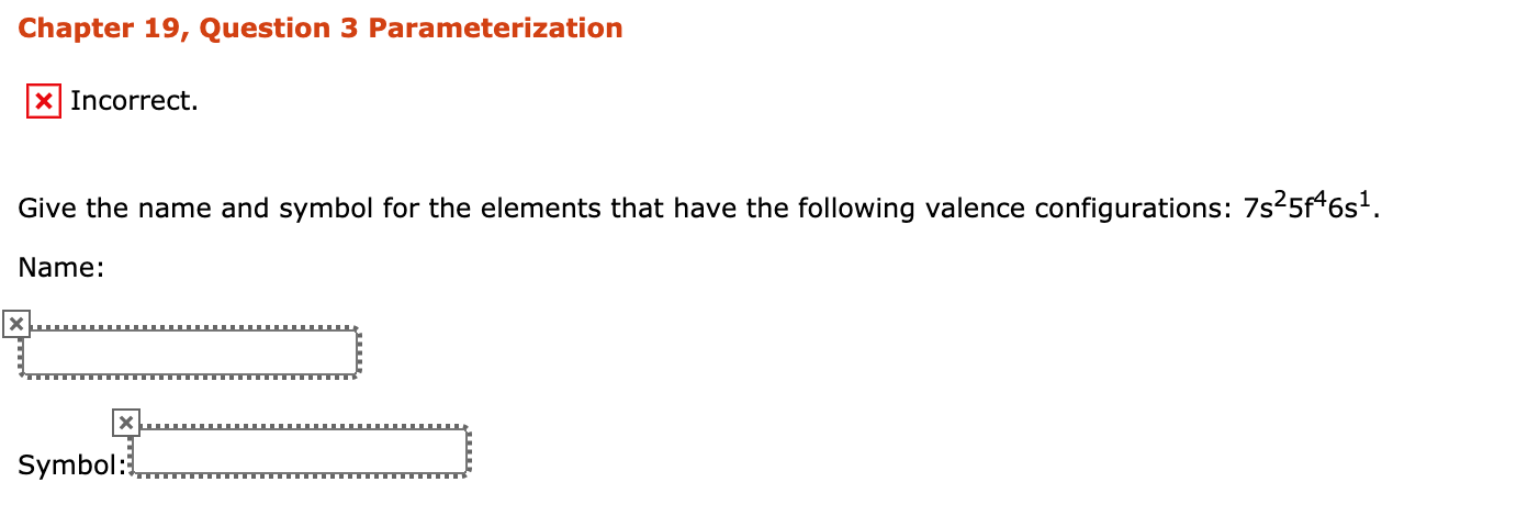 Solved Chapter 19, Question 3 Parameterization Incorrect. | Chegg.com