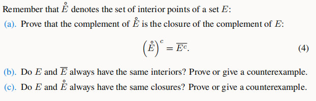 Solved Remember that Ể denotes the set of interior points of | Chegg.com