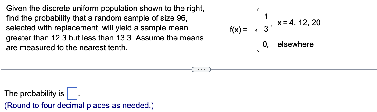 Solved Given the discrete uniform population shown to the | Chegg.com