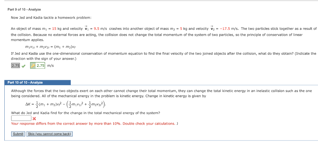 Solved Part 9 of 10 -Analyze Now Jed and Kadia tackle a | Chegg.com