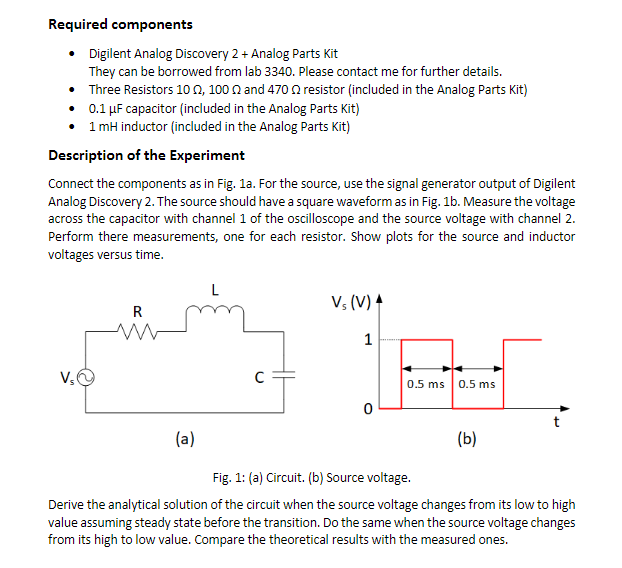 Required components • • • • Digilent Analog Discovery | Chegg.com