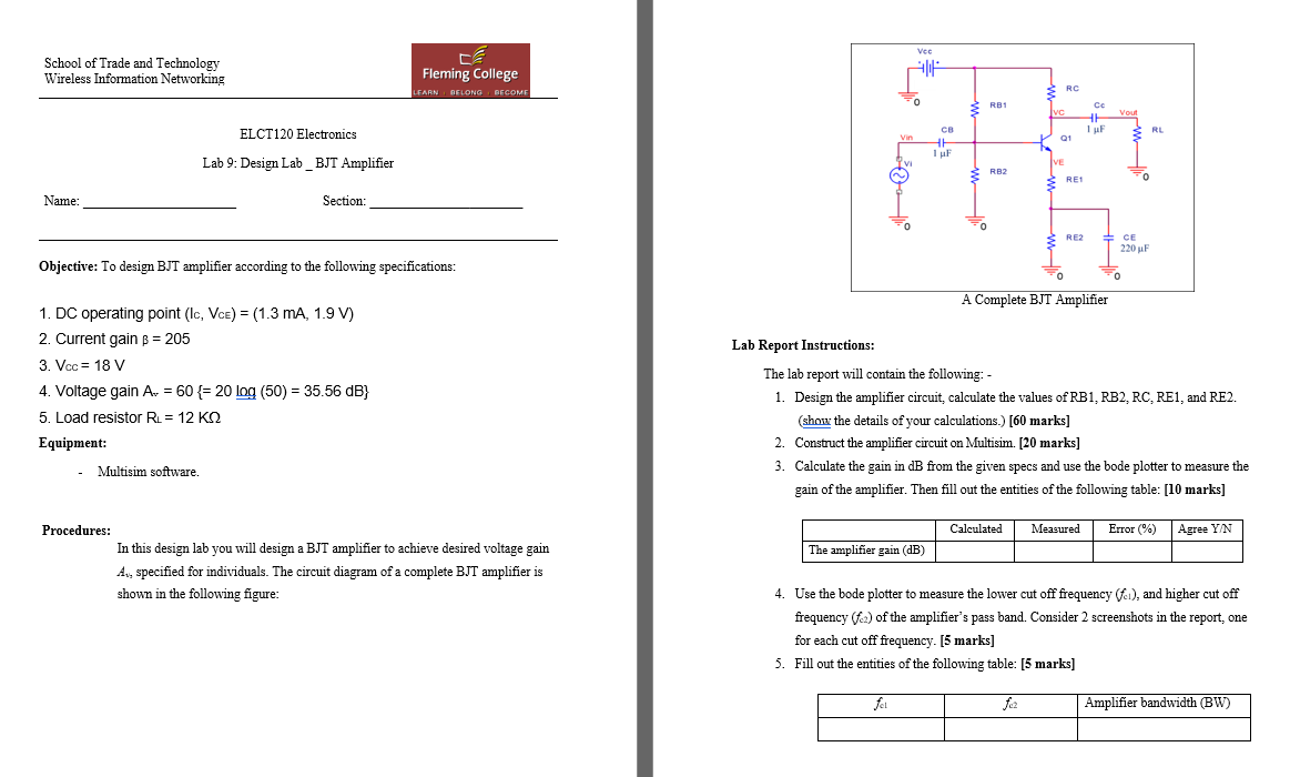Solved Using Given Values And Values From The Circuit 9586