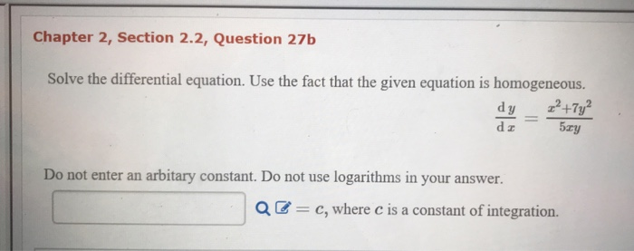 Solved Chapter 2, Section 2.2, Question 27b Solve the | Chegg.com