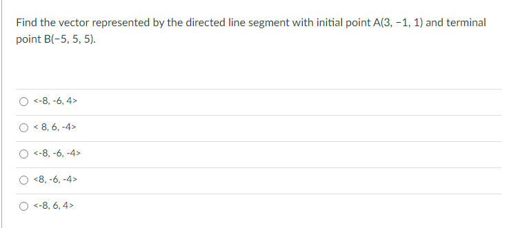Solved Find the vector represented by the directed line | Chegg.com