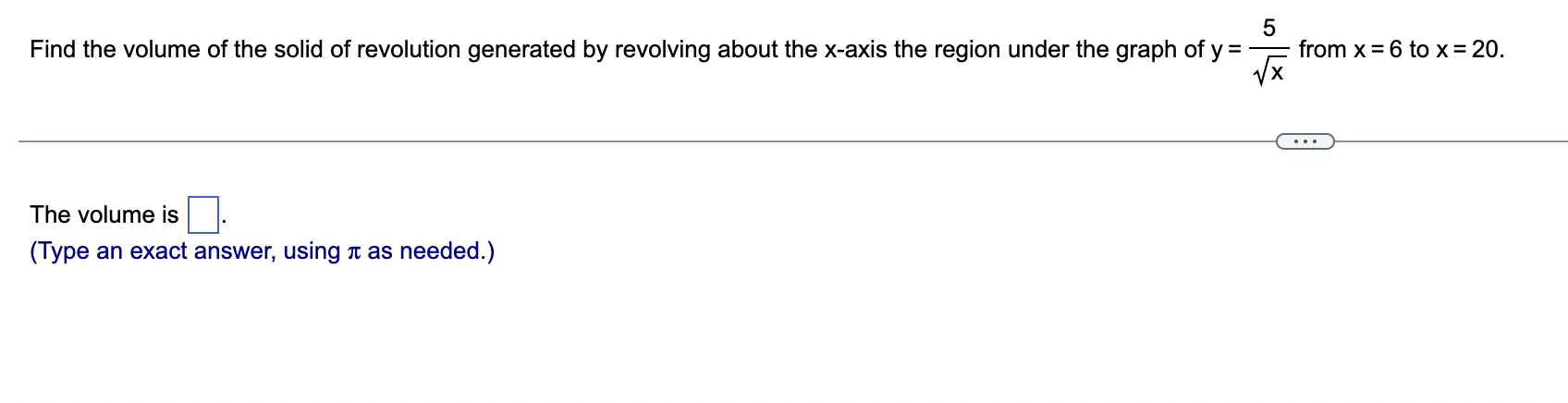 Solved 5 Find the volume of the solid of revolution | Chegg.com