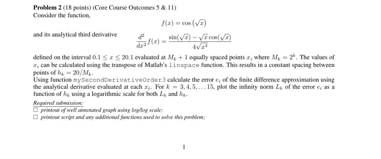 Solved Problem 2 (18 points) (Core Course Outcomes 5 \& 11) | Chegg.com Solved Problem 2 (18 points) (Core Course Outcomes 5 \& 11) | Chegg.com