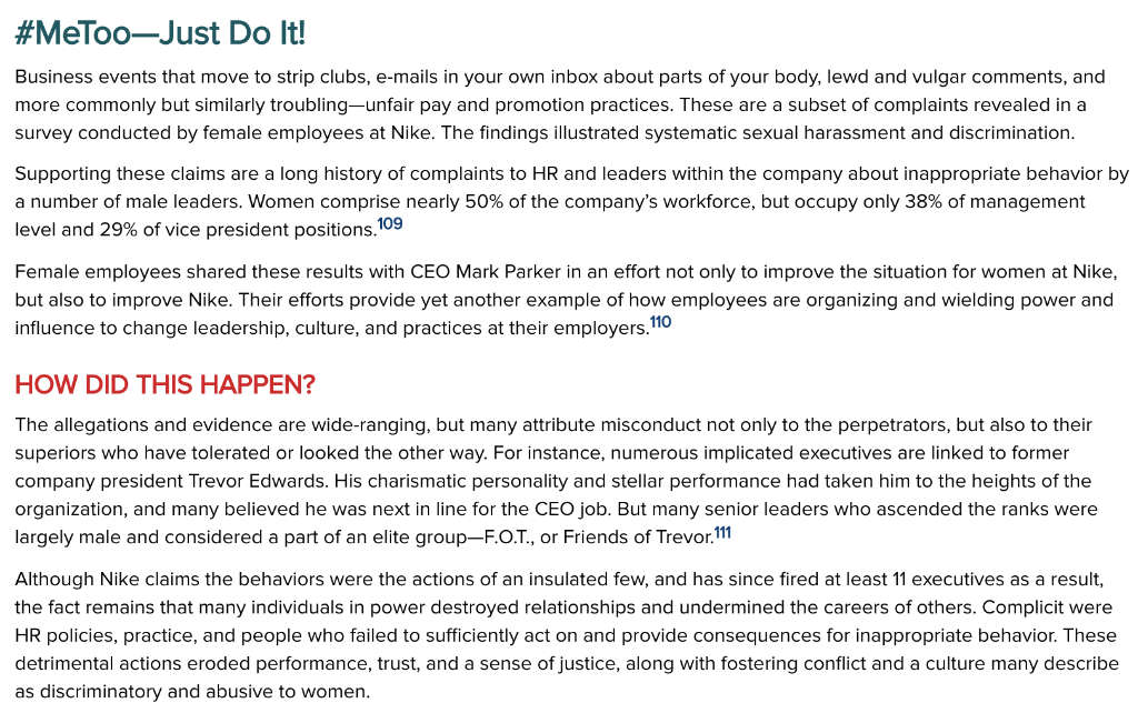 Solved #MeToo-Just Do It! Business events that move to strip | Chegg.com