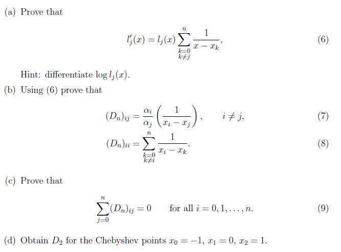 Solved Consider the data points (x0; f0); (x1; f1); : : : ; | Chegg.com