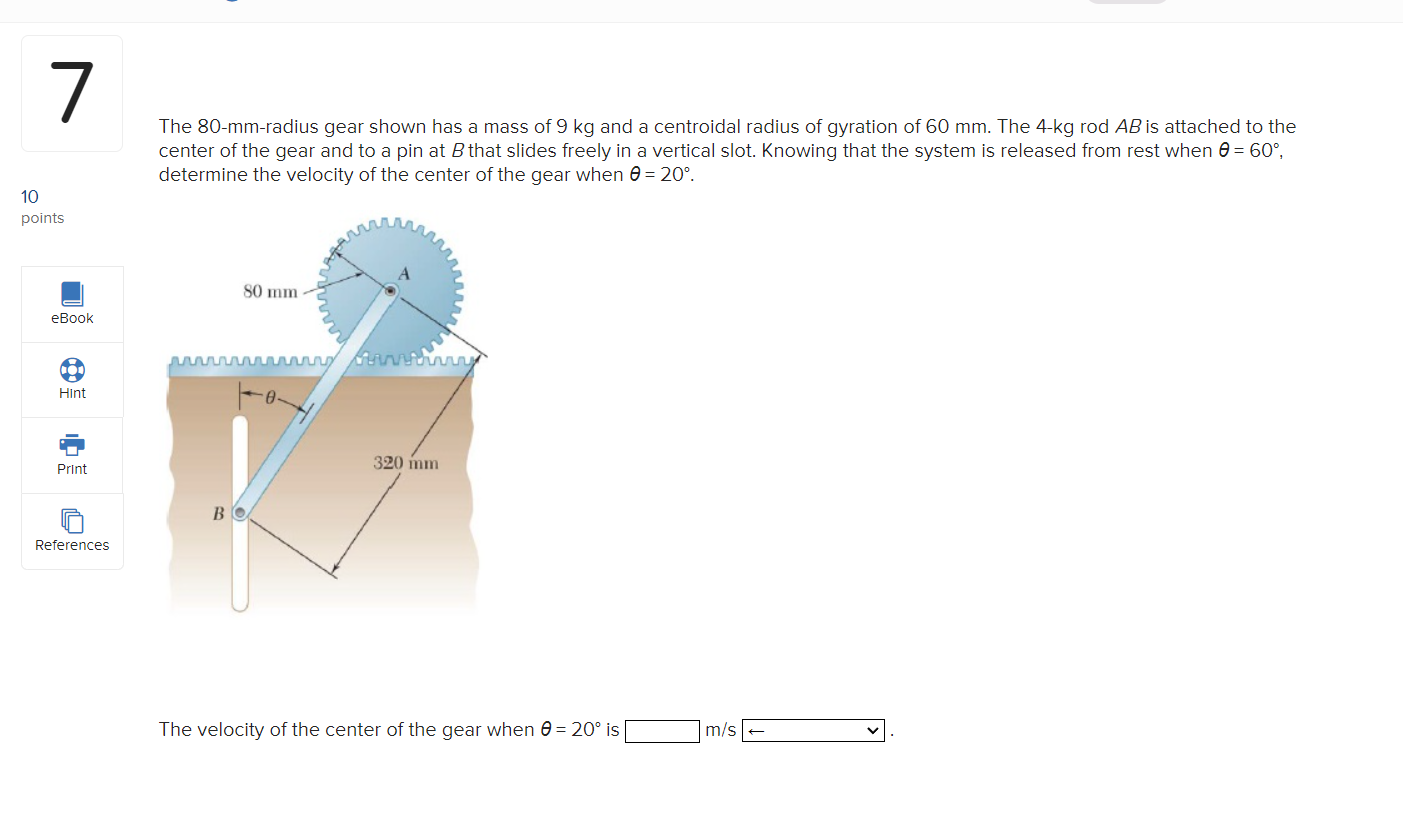 Solved The 80 -mm-radius gear shown has a mass of 9 kg and a | Chegg.com
