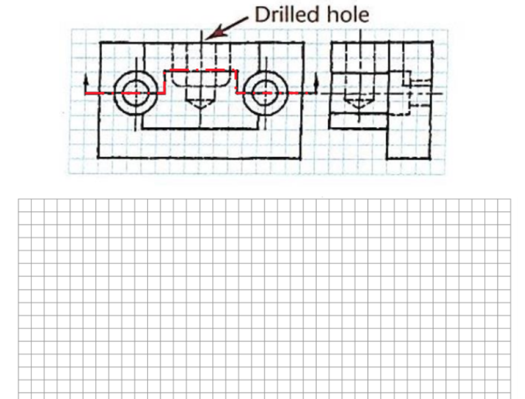 Solved Drilled hole Problem 1: Given two complete views, | Chegg.com