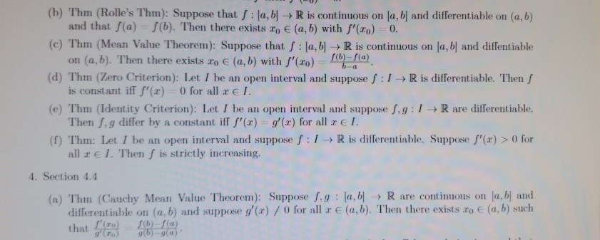 Solved (b) Thm (Rolle's Thm): Suppose that f a,bR is | Chegg.com