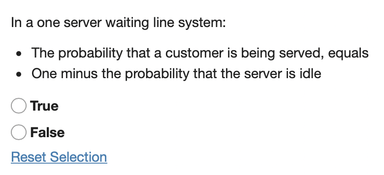 Solved In a one server waiting line system: • The | Chegg.com