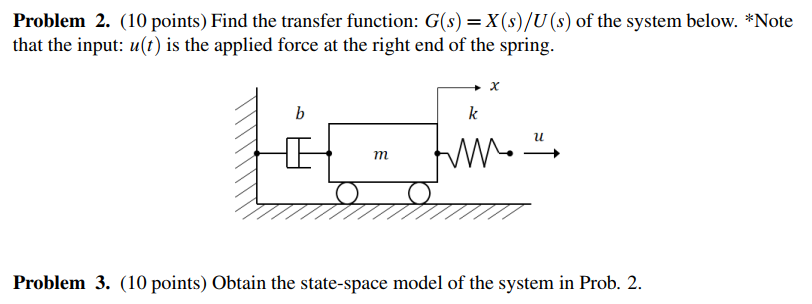 Solved Problem 2 10 Points Find The Transfer Function 3692