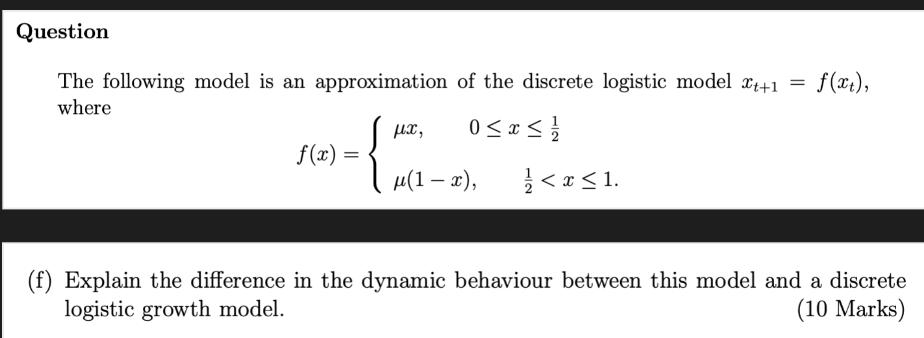 Solved Question f(xt), The following model is an | Chegg.com