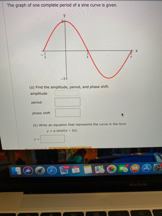 Solved The graph of one complete period of a sine curve is | Chegg.com