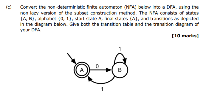 Solved (c) Convert the non-deterministic finite automaton | Chegg.com