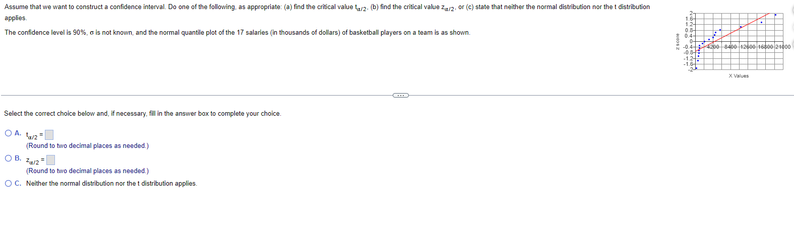 Solved applies. The confidence level is 90%,σ is not known, | Chegg.com