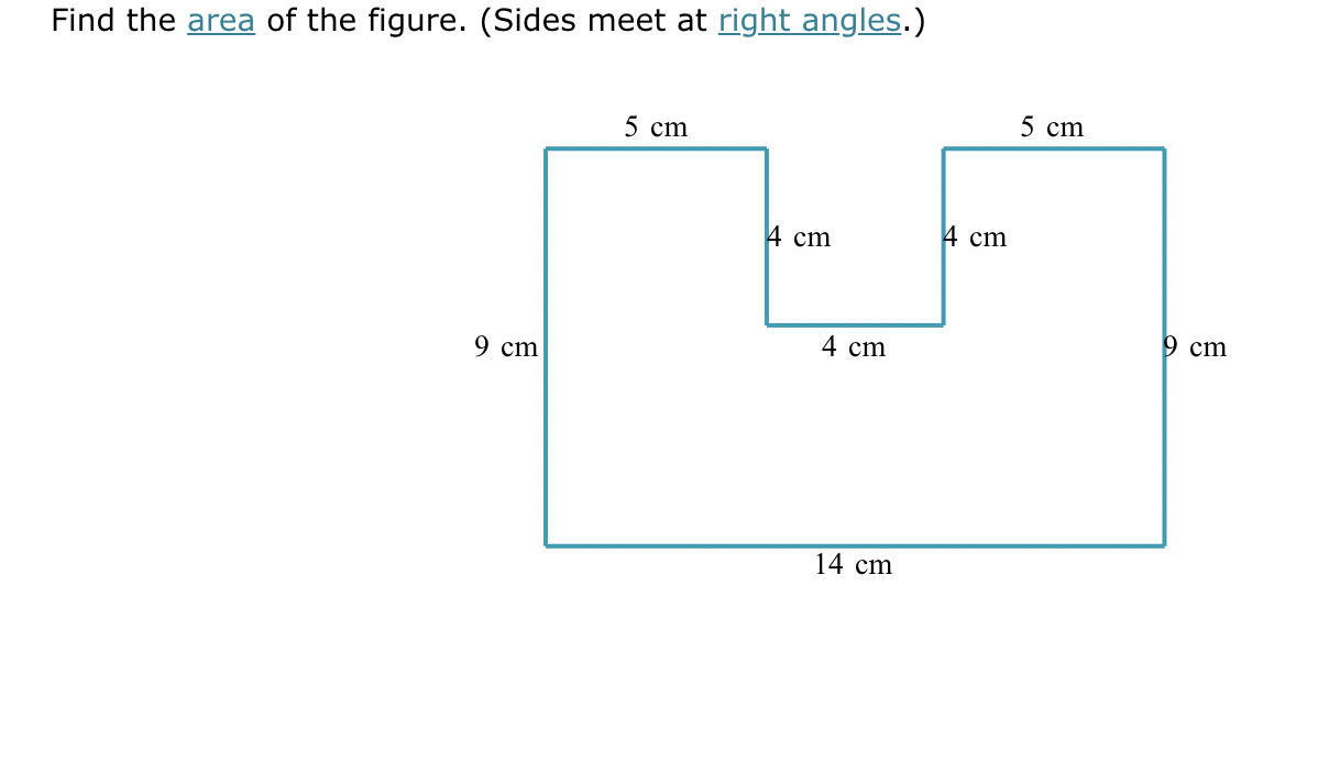 Solved Find the area of the figure. (Sides meet at right | Chegg.com