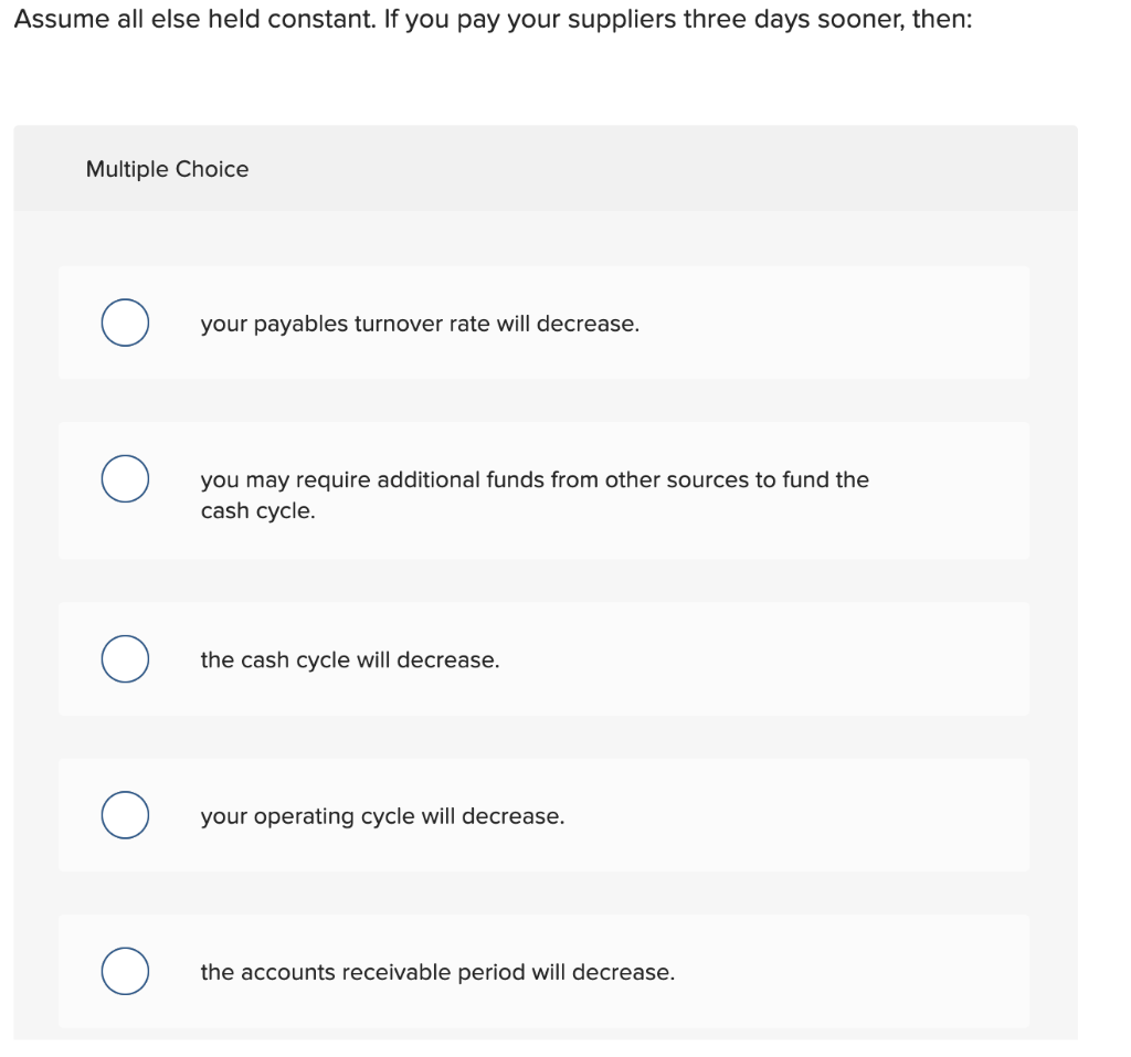 Solved Assume all else held constant. If you pay your | Chegg.com