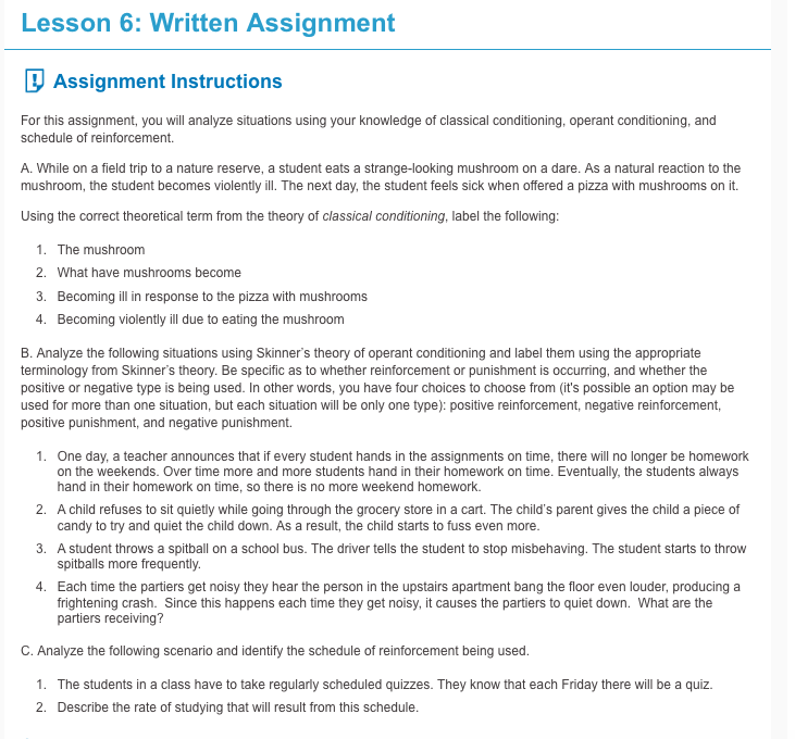 Solved Lesson 6: Written Assignment Assignment Instructions | Chegg.com