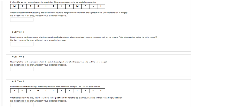 Solved Help QUESTION 3 Perform Merge Sort (ascending) on | Chegg.com