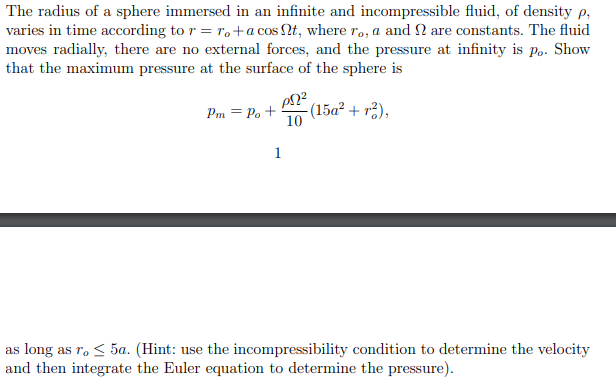 Solved The radius of a sphere immersed in an infinite and | Chegg.com