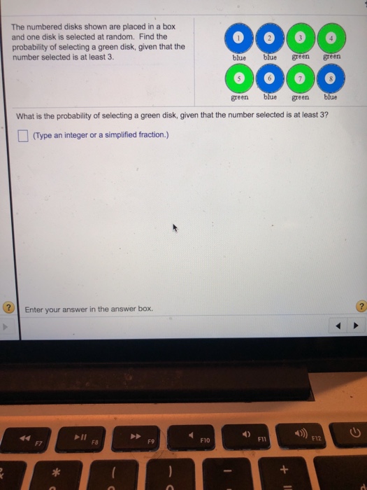Solved The numbered disks shown are placed in a box and one | Chegg.com