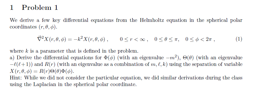 Solved 1 Problem 1 We derive a few key differential | Chegg.com
