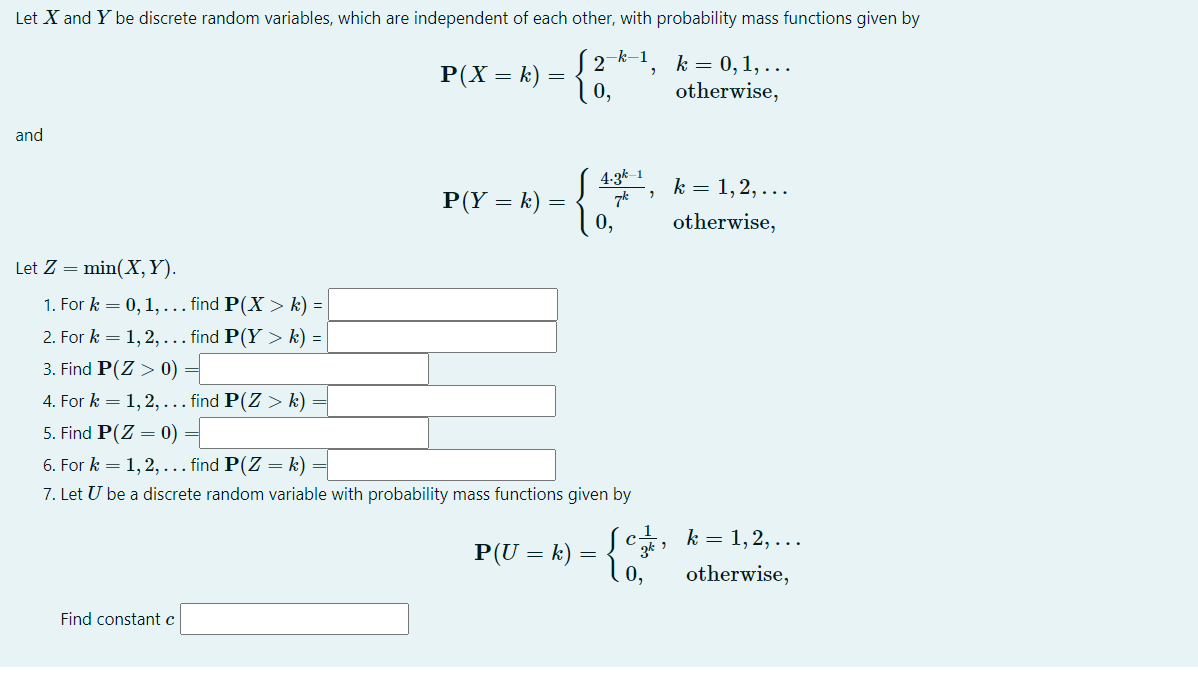 Solved P(X=k)={2−k−1,0,k=0,1,… otherwise and | Chegg.com