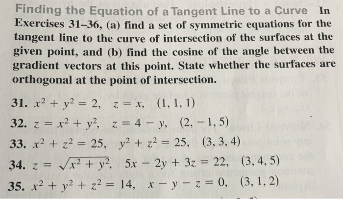 Solved Finding the Equation of a Tangent Line to a Curve In | Chegg.com