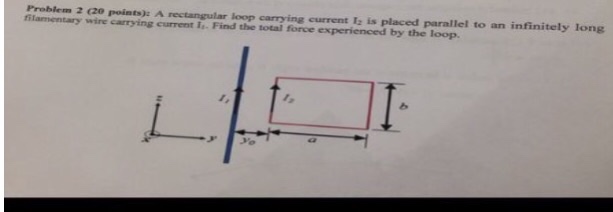 Solved A rectangular loop carrying current I_2 is placed | Chegg.com