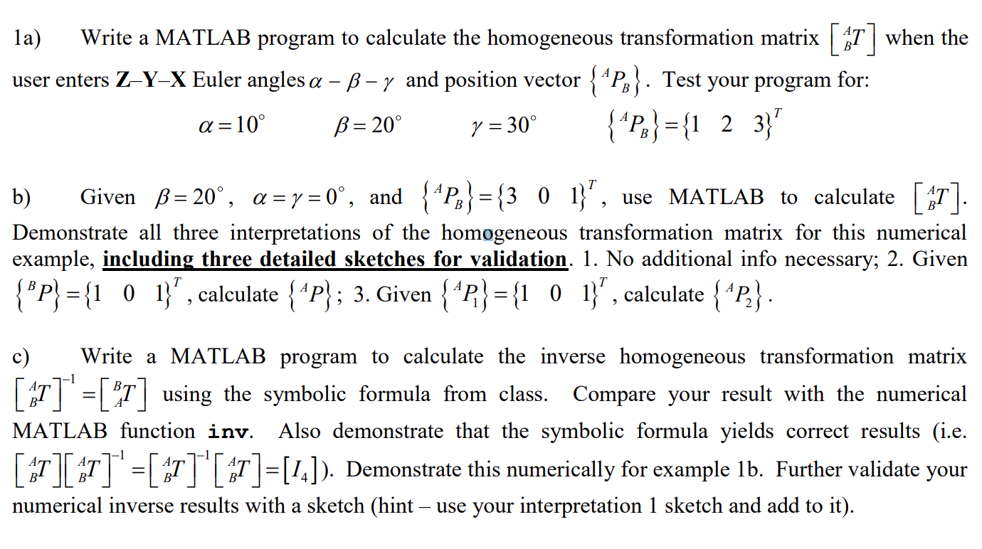 Solved 1a) Write a MATLAB program to calculate the | Chegg.com