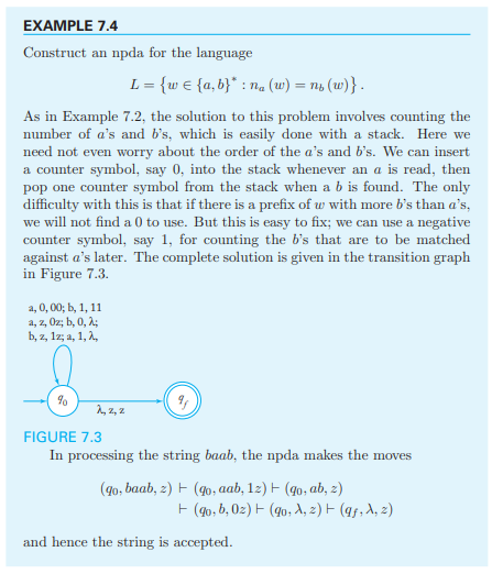 Solved 7 Show That The Pushdown Automaton In Example 74 Is 