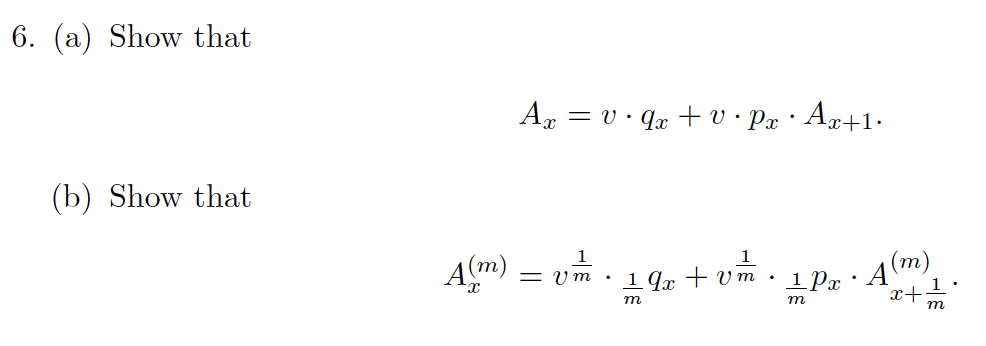 This is for an actuarial science class called Life | Chegg.com