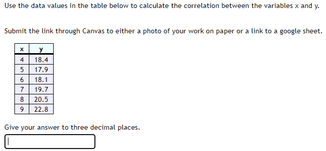 Solved Use the data values in the table below to calculate | Chegg.com