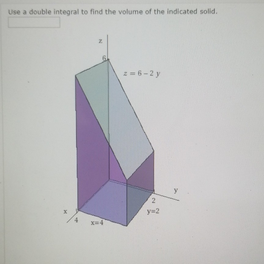 Solved Use a double integral to find the volume of the solid | Chegg.com