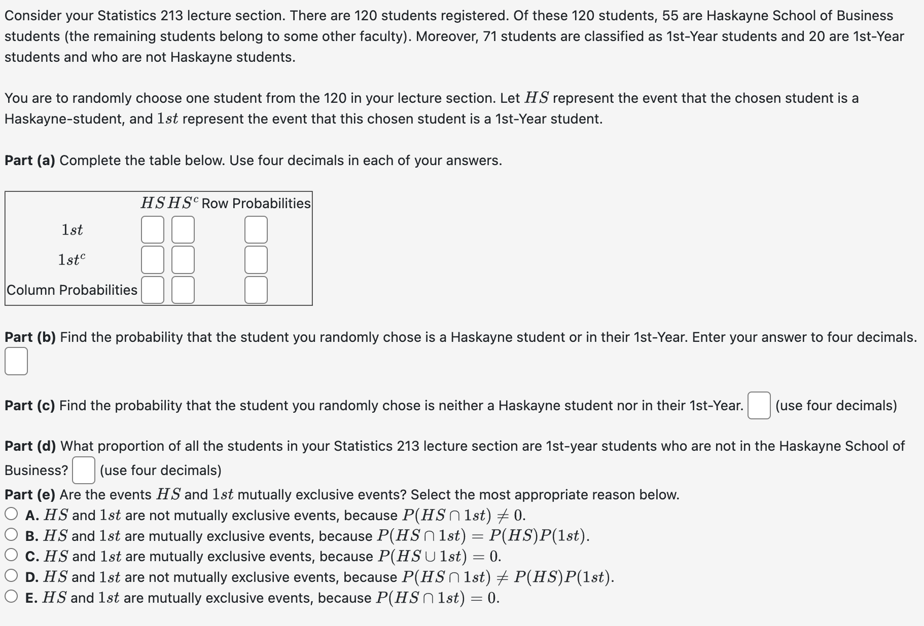 Solved Consider your Statistics 213 ﻿lecture section. There | Chegg.com