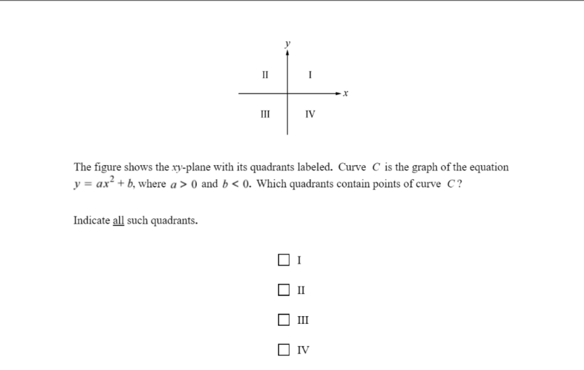 Solved The figure shows the xy-plane with its quadrants | Chegg.com