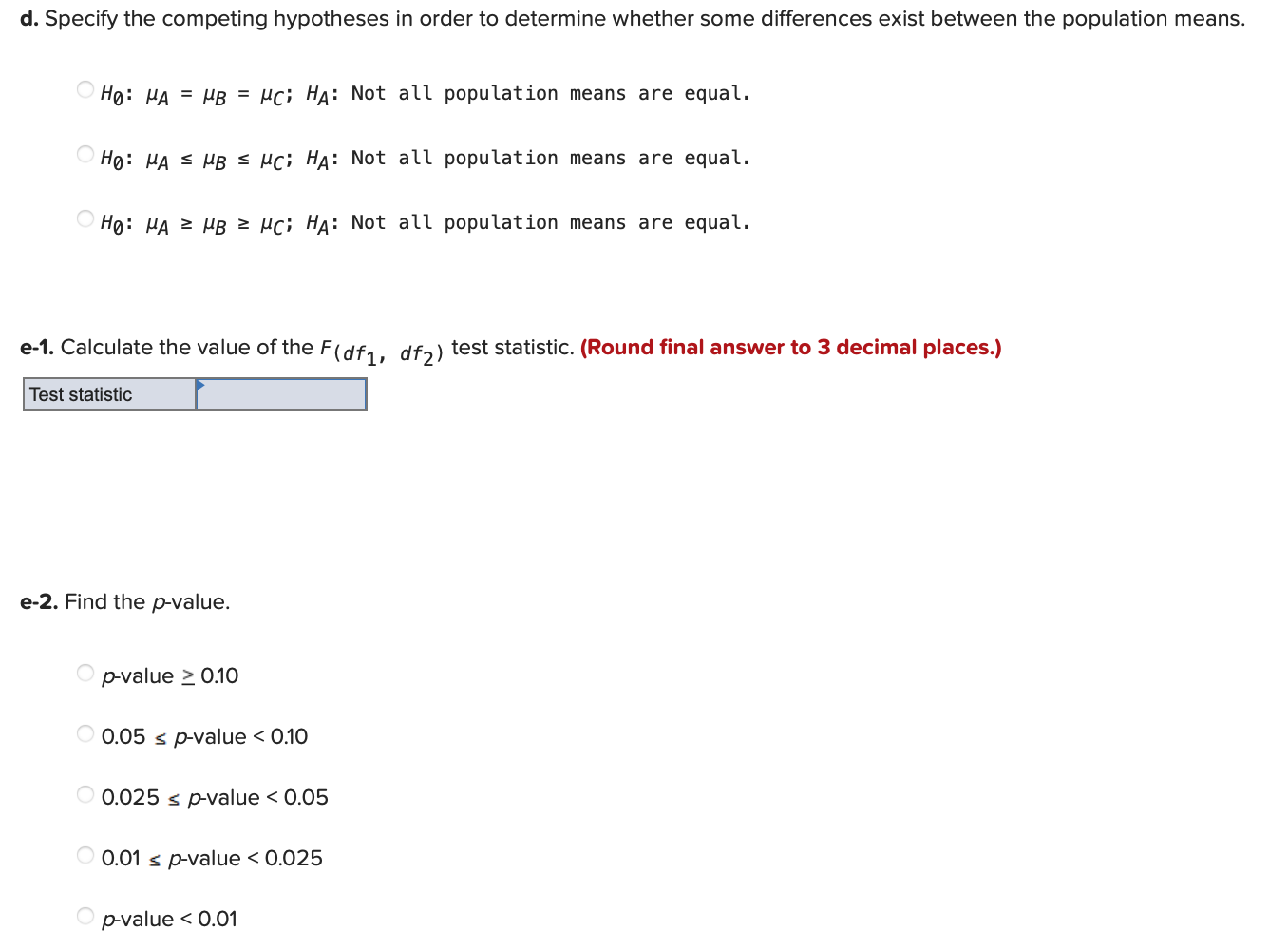 Solved A random sample of five observations from three | Chegg.com