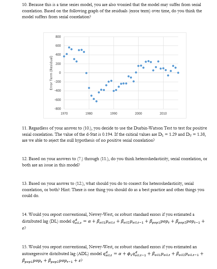 4. Heteroskedasticity and Serial Correlation Suppose | Chegg.com