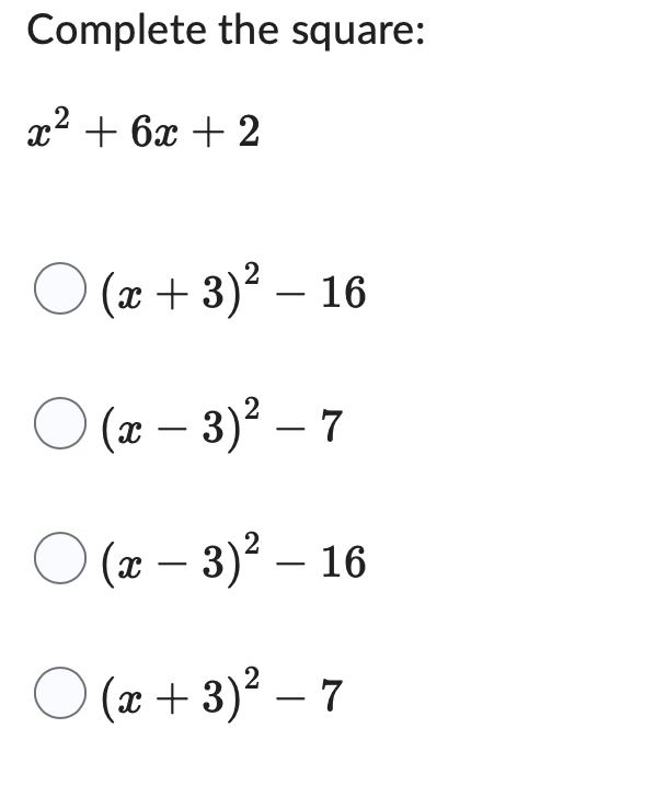 Solved Complete the square: | Chegg.com